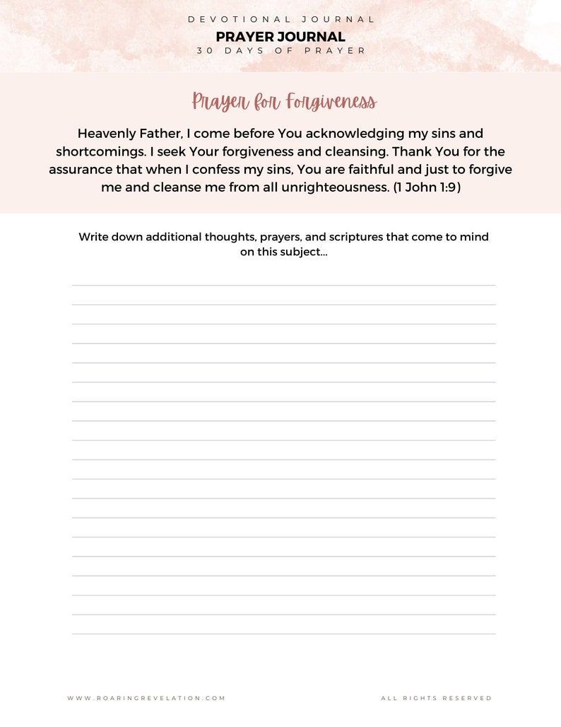 Digital Prayer Journal | 30 Days of Prayer Journal | Devotional Journal ...