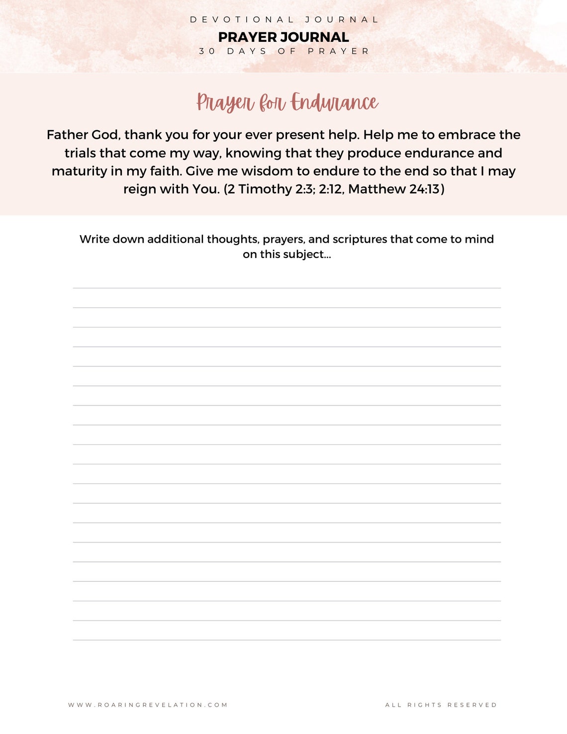 Digital Prayer Journal | 30 Days of Prayer Journal | Devotional Journal ...