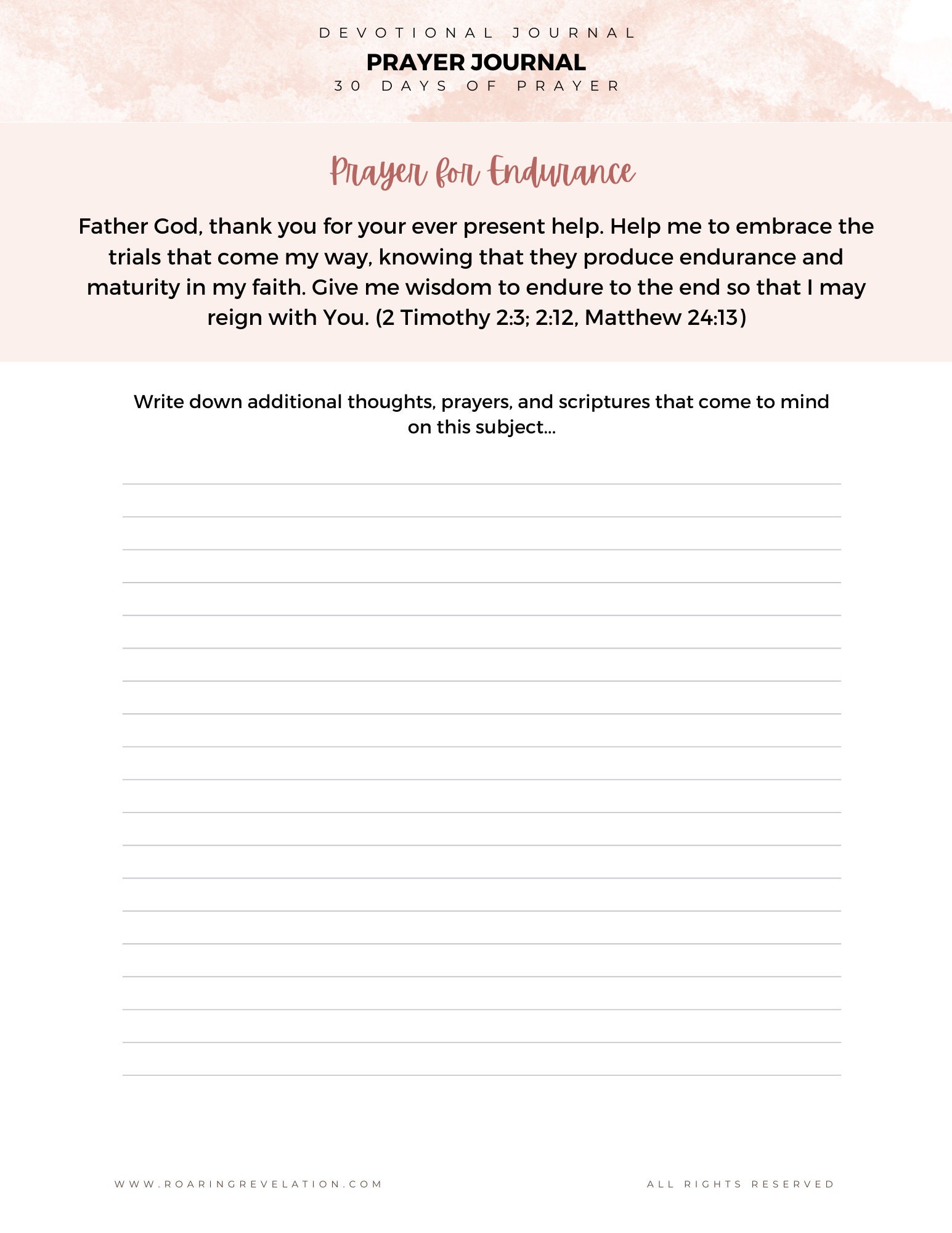 Digital Prayer Journal | 30 Days of Prayer Journal | Devotional Journal ...