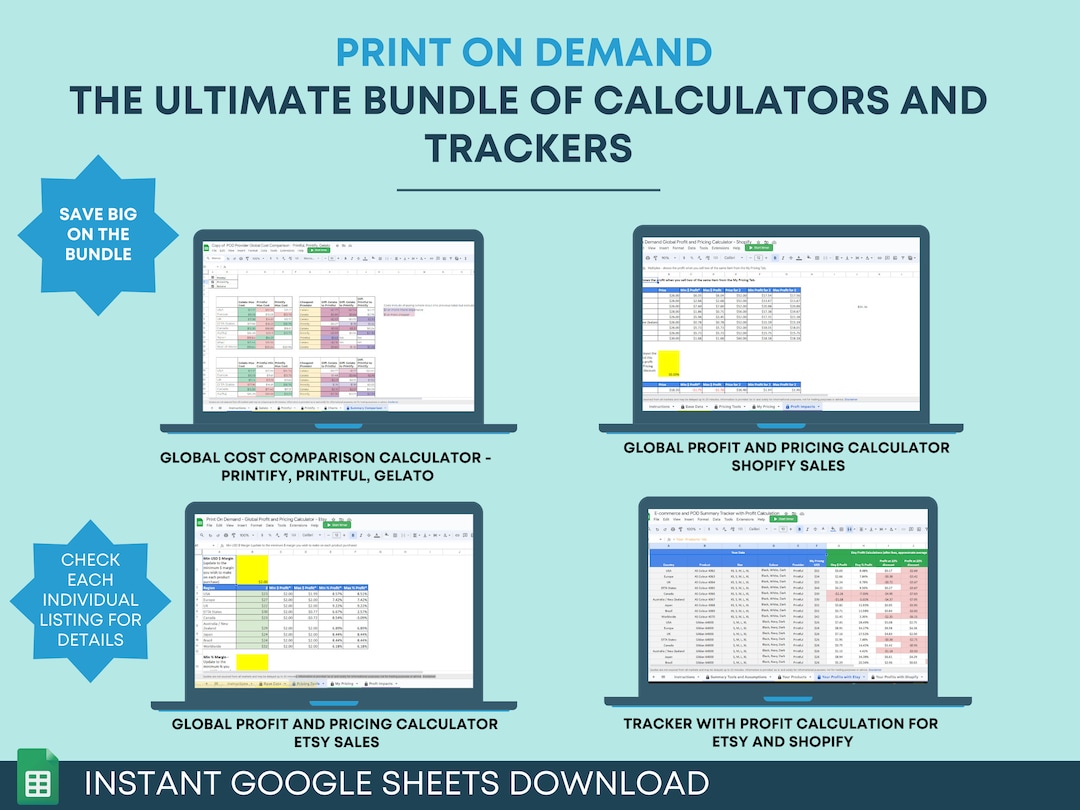 US the Ultimate Print on Demand Bundle of 4 Calculators and Trackers Profit, Pricing, Costs ...
