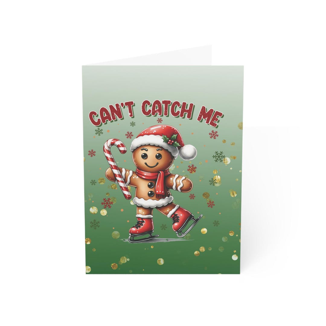 Can't Catch Me Gingerbread Man Holiday Greeting Cards 30 Pcs and 50 Pcs ...