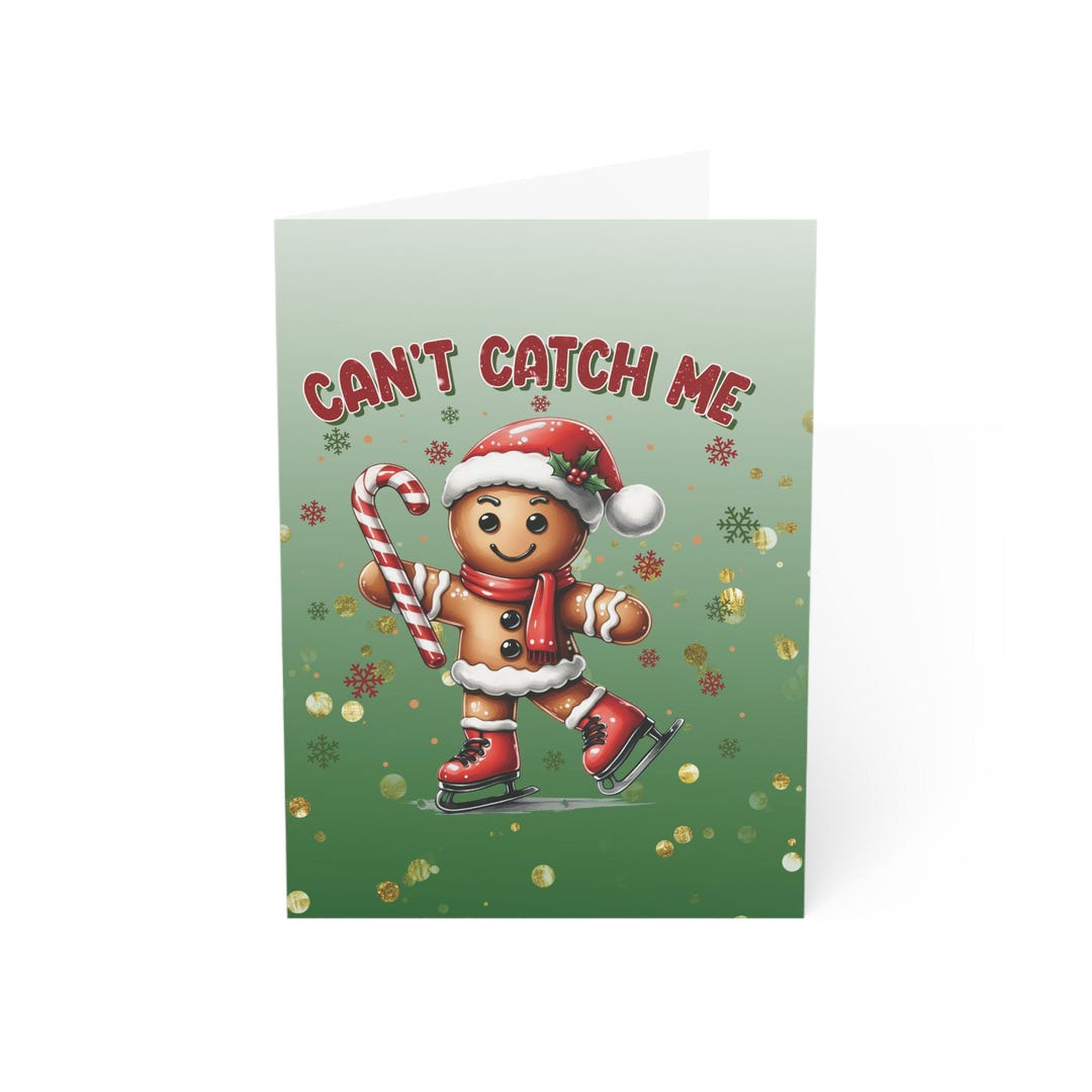 Can't Catch Me Gingerbread Man Holiday Greeting Cards - Etsy