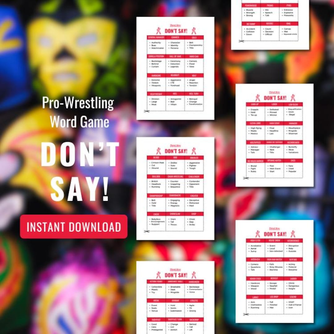 Pro Wrestling-themed Guessing Game | Forbidden Word Challenge | Party ...