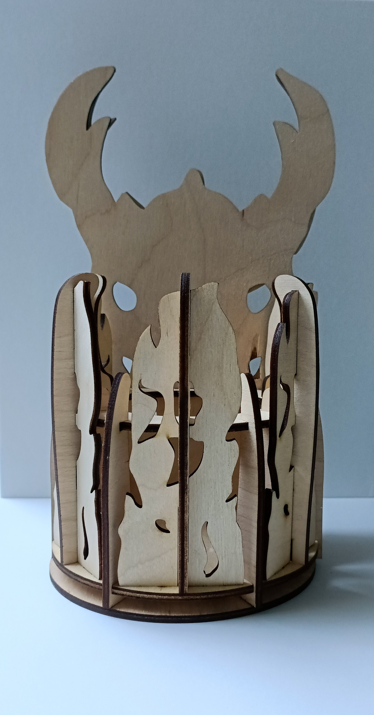 Demon Halloween Lantern SVG Laser Cut Files Scary Night Light Candle ...