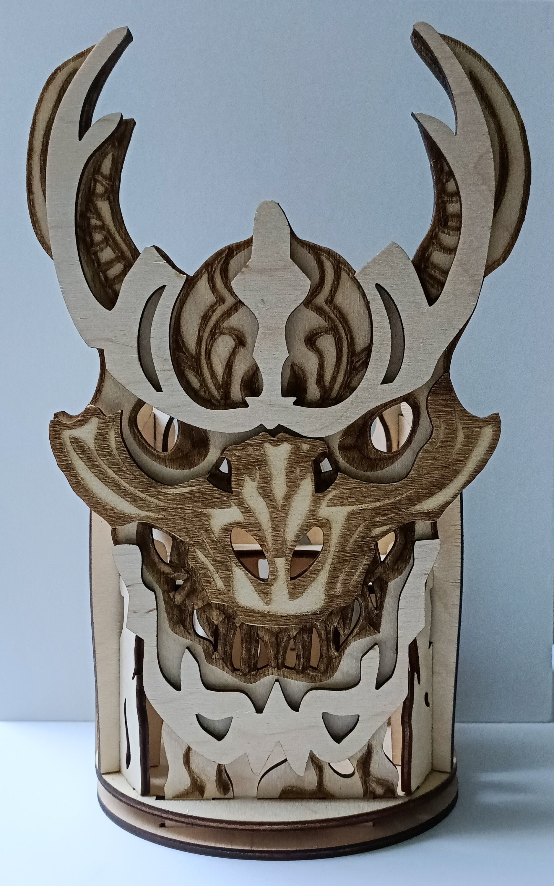 Demon Halloween Lantern SVG Laser Cut Files Scary Night Light Candle ...