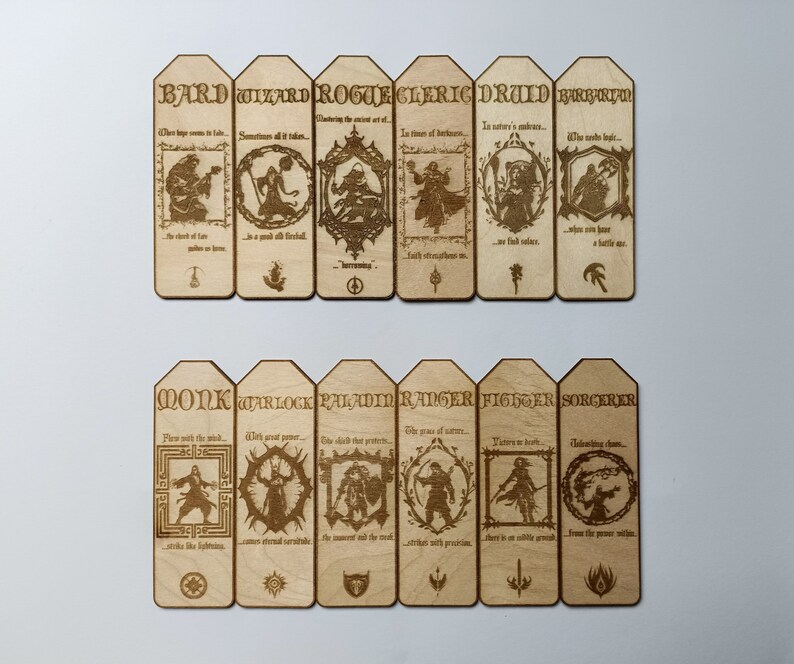 RPG Bookmarks SVG Laser Cut Digital Files Bundle 12 Character Designs ...