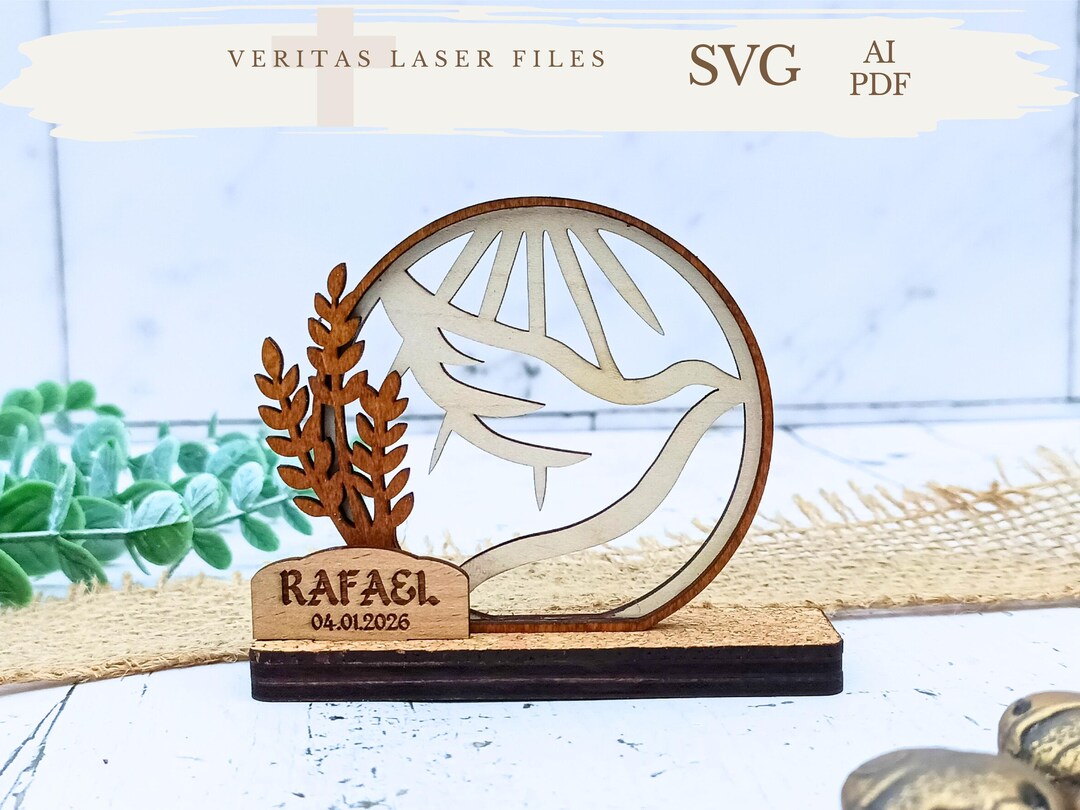 Christian Baptism Customizable Gift | Laser Cut Ornament Files for ...