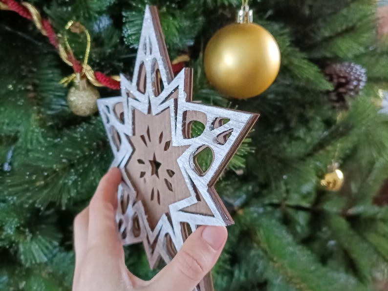Laser Cut Star Christmas Tree Topper SVG DXF PNG (digital Download) - Etsy