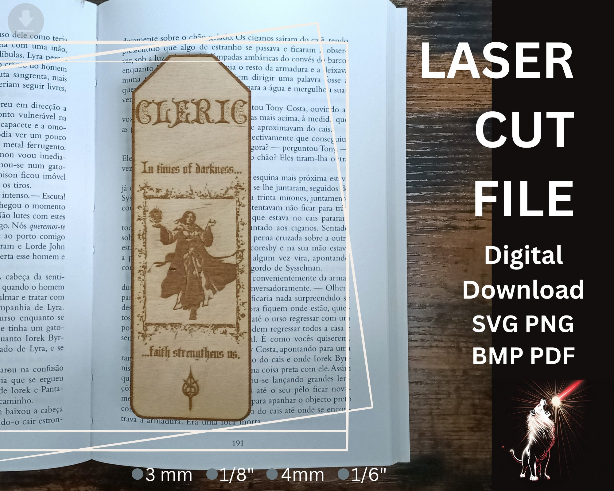 Cleric Bookmark SVG Laser Cut Digital Files Laser Ready Wood - Etsy