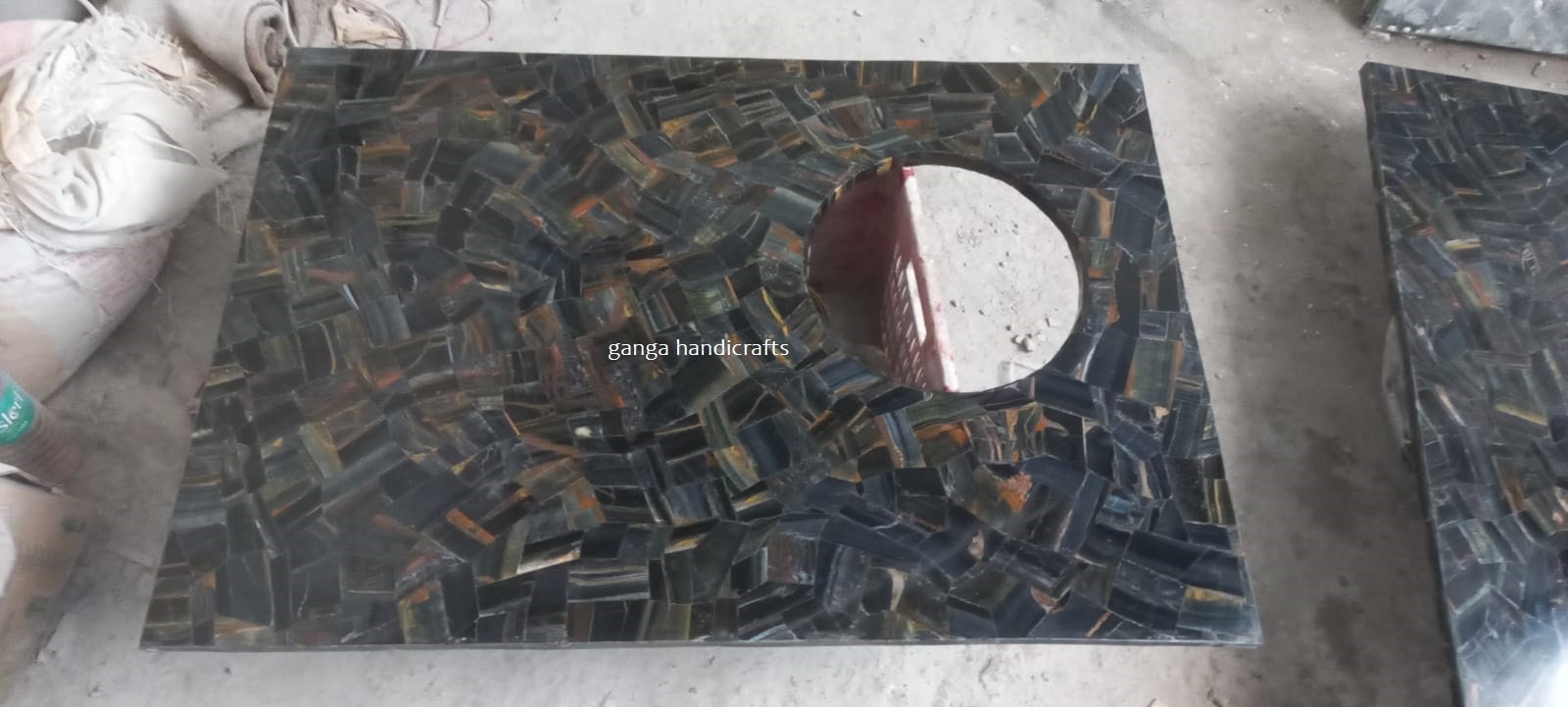 Blue Tiger Eye Table Top, Tiger Eye Bathroom Vanity Top and Kitchen ...