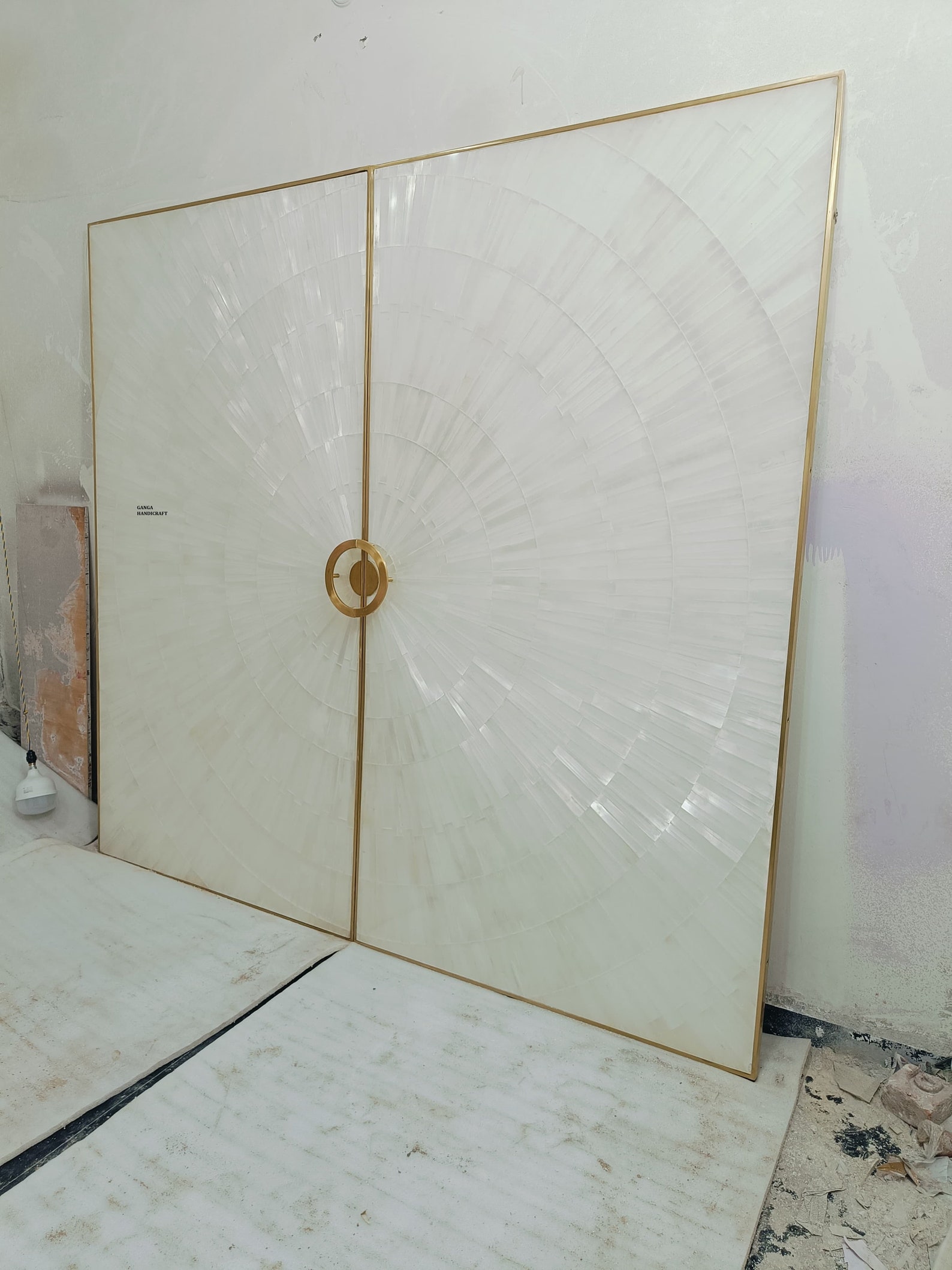 Handcrafted Selenite Sunburst Doors, Selenite Wardrobe Doors, Modern ...
