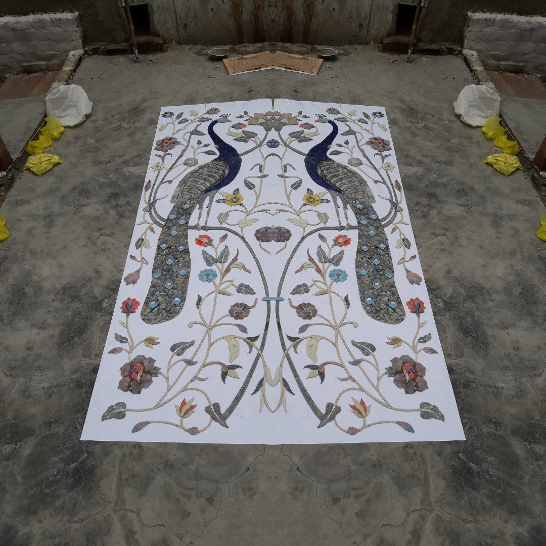 Peacock Marble Inlay Wall Panel Wall Decor Backsplash - Etsy