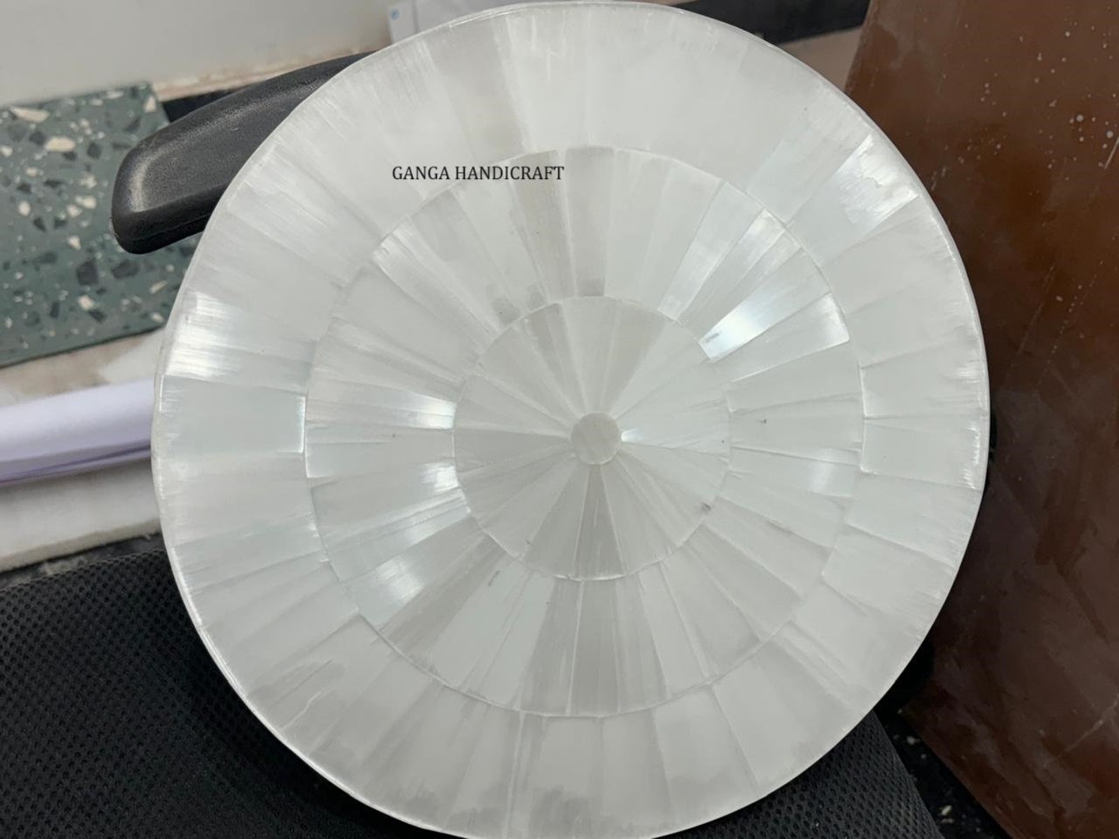 Handmade Selenite Wall Panel, Round Home Decor (12 Inch) - Etsy