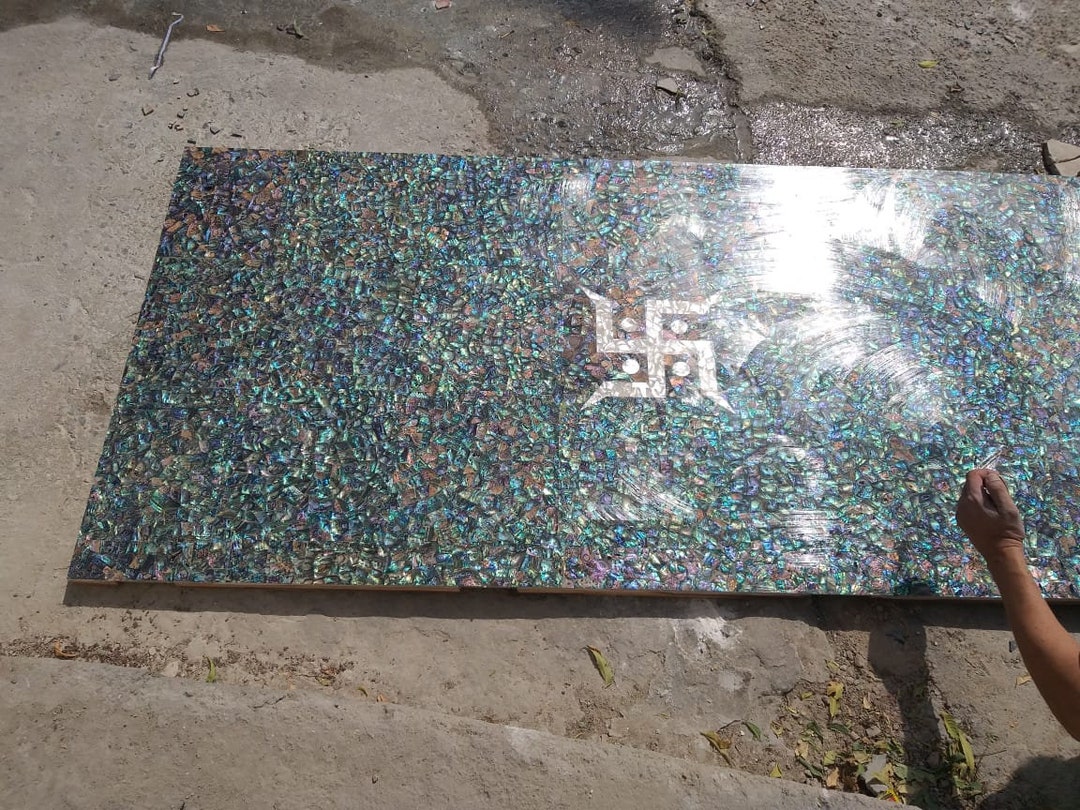 Marble Inlay Art Dining Table, Marble Abalone Shell Wall Panel ...
