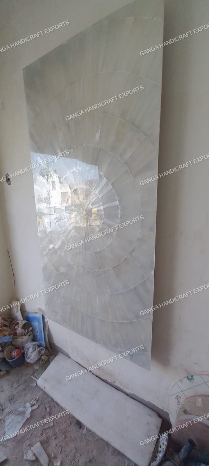 Sunburst Selenite Wall Panel, Backsplash, Dining Table Top, High Gloss ...