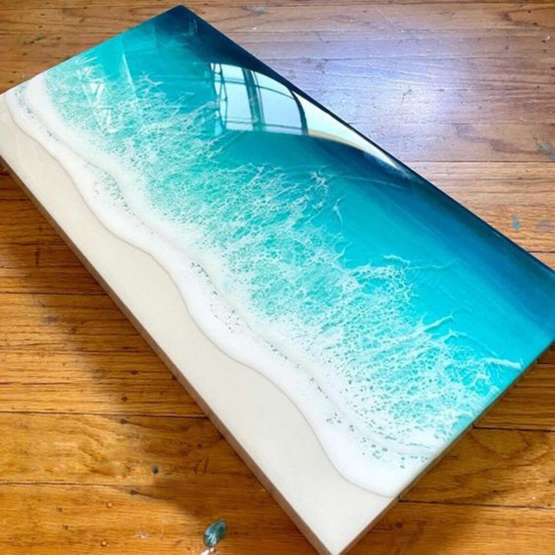 Ocean Waves Epoxy Table, Seawaves Epoxy Dining Table, Ocean Look Epoxy ...