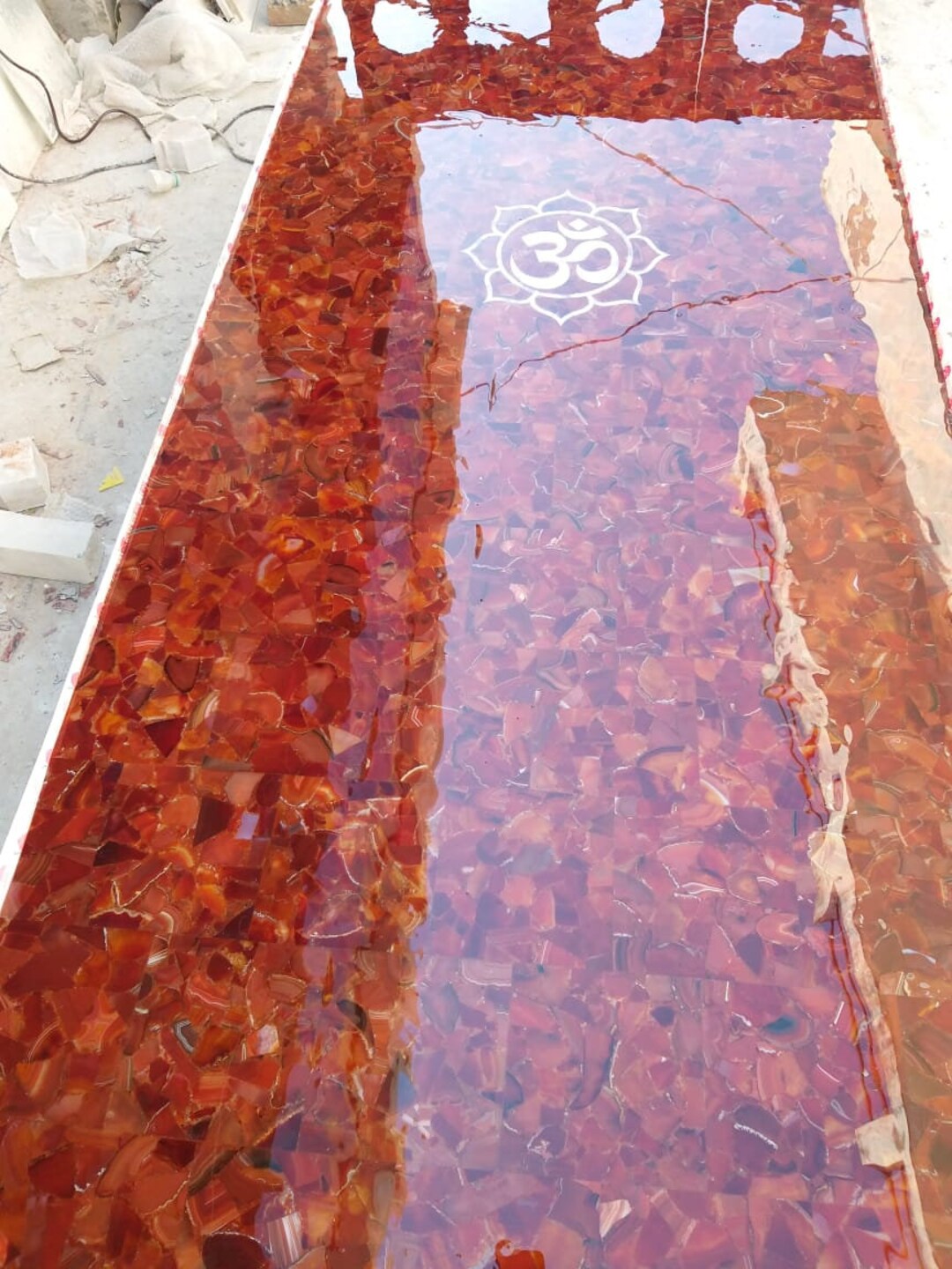 Marble Inlay Art Dining Table, Marble Abalone Shell Wall Panel ...