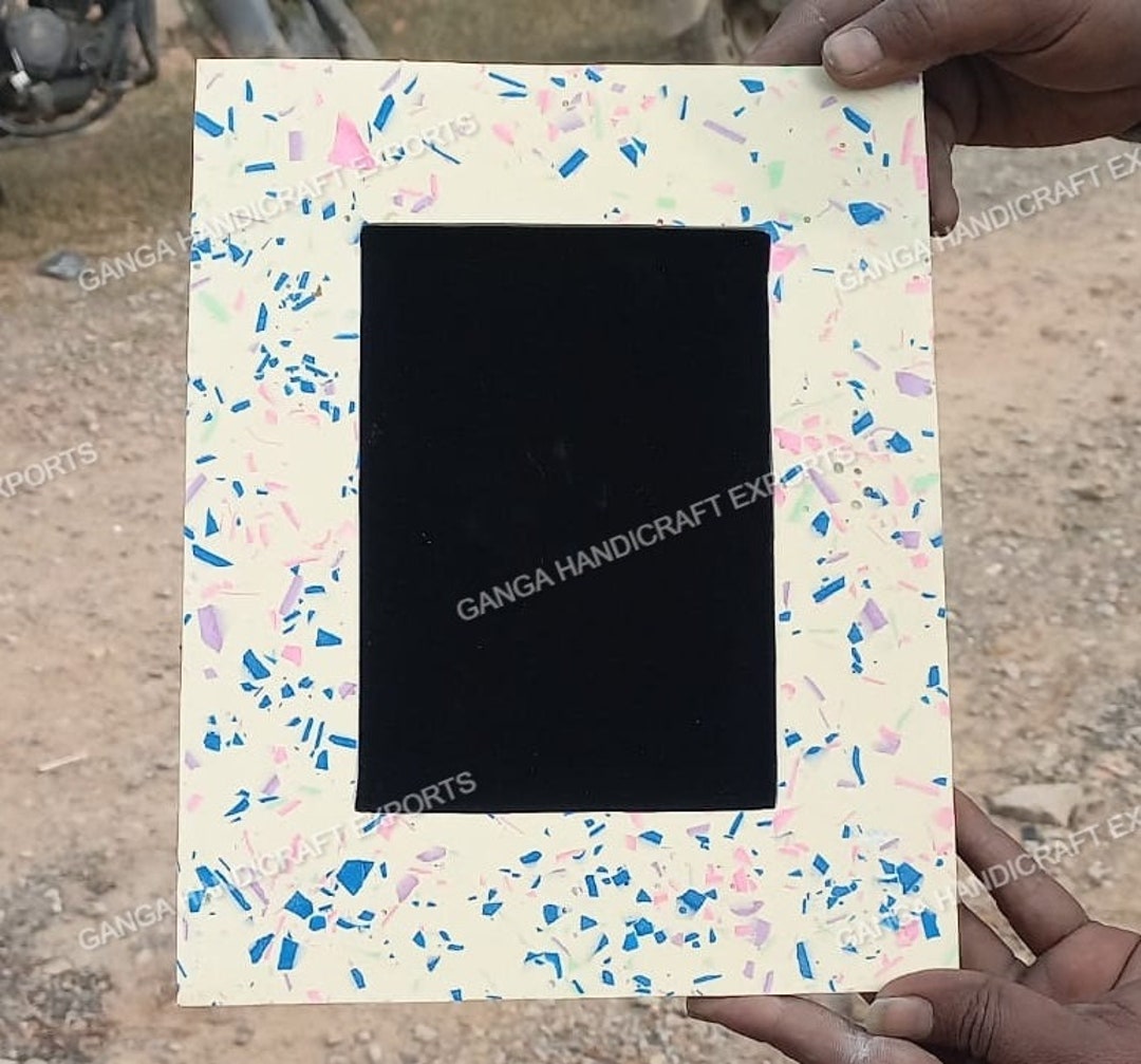 Handmade Terrazzo Photo Frame, Velvet Back - Etsy