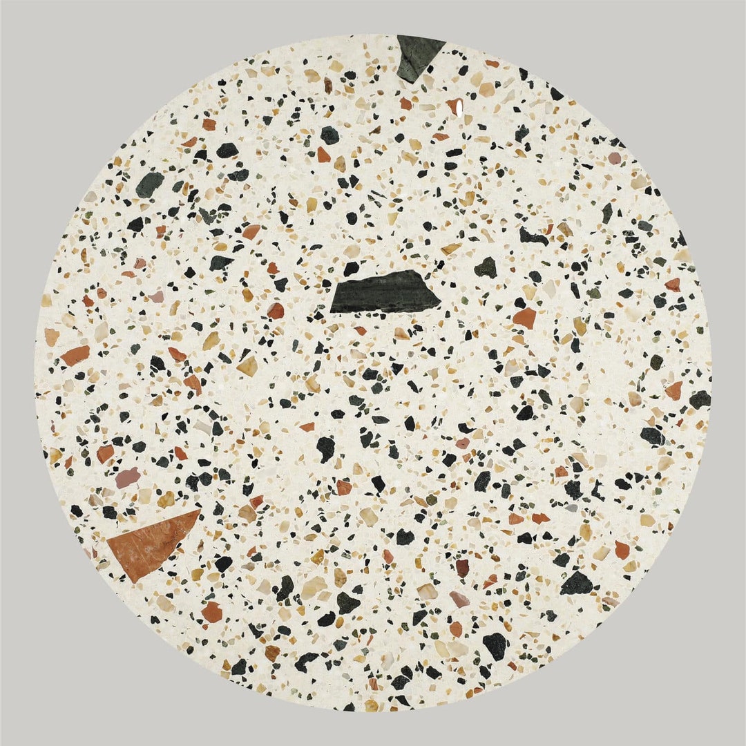 Terrazzo Table Top for Restaurants, Gardens, Balcony, Round Terrazzo Coffee Table Top, Long ...