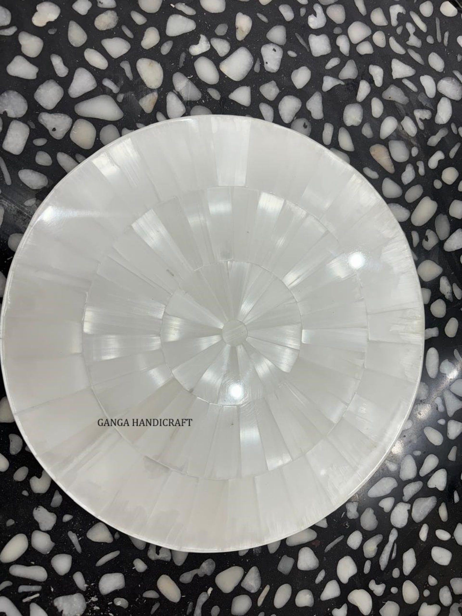 Handmade Selenite Wall Panel, Round Home Decor (12 Inch) - Etsy