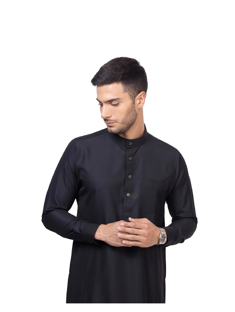 Qamis Homme Noir Arabe Traditionnel Style Emirati - Etsy France
