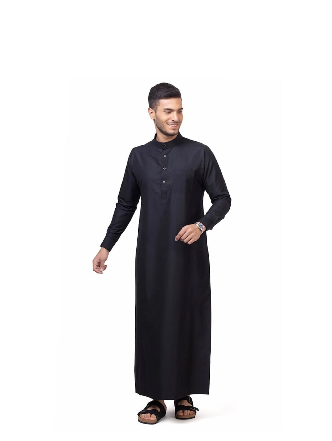 Qamis Homme Noir Arabe Traditionnel Style Emirati - Etsy France
