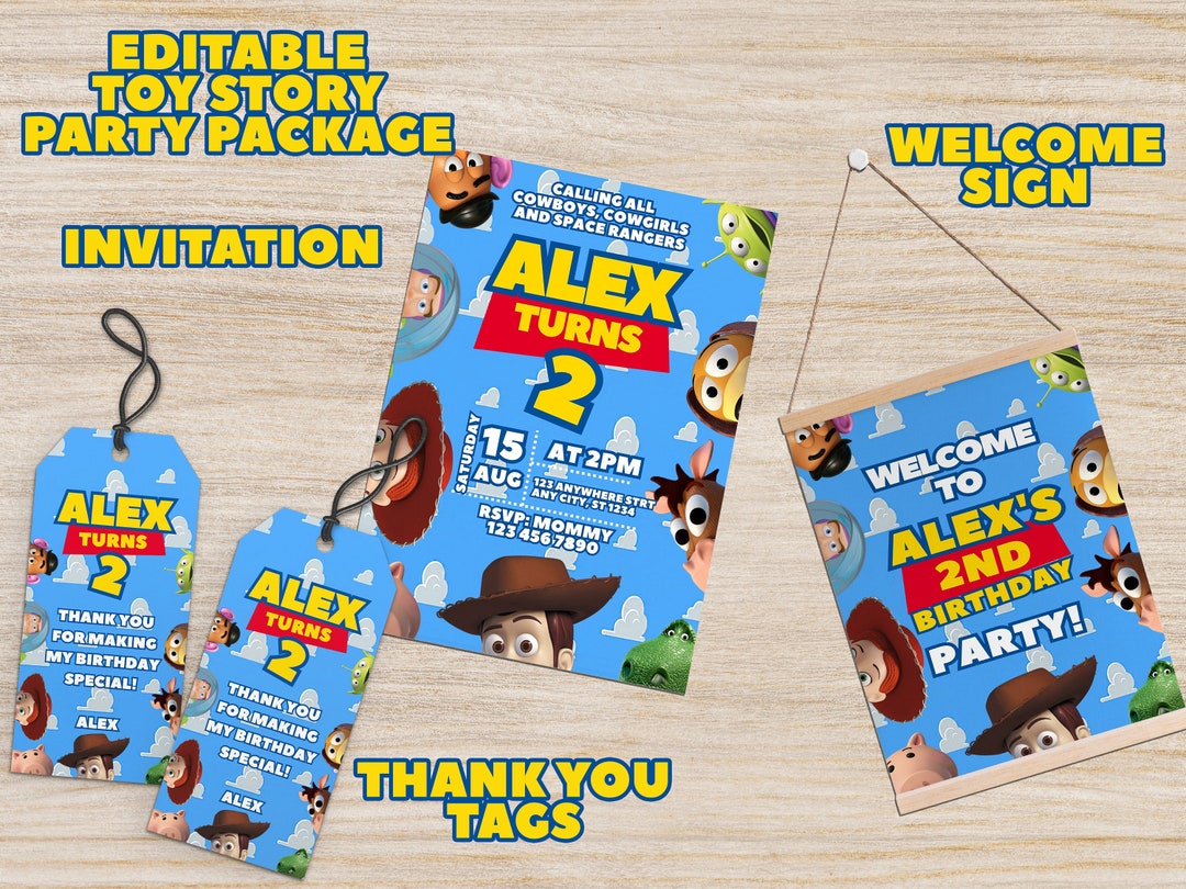 Toy Story Birthday Bundle, Toy Story Birthday Package, Toy Story Invite ...
