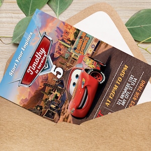 Cars Birthday Party Invitation, Cars Lightning Mcqueen Party Digital ...