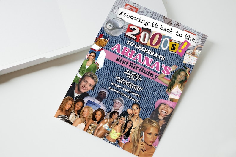 Y2K Birthday Party Invitation: Editable 2000s Theme (digital Download ...