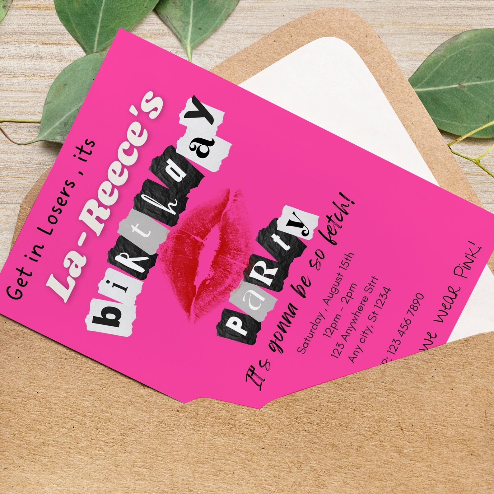Mean Girls Invitation, Editable, Mean Girls Printable Invitation, Mean ...