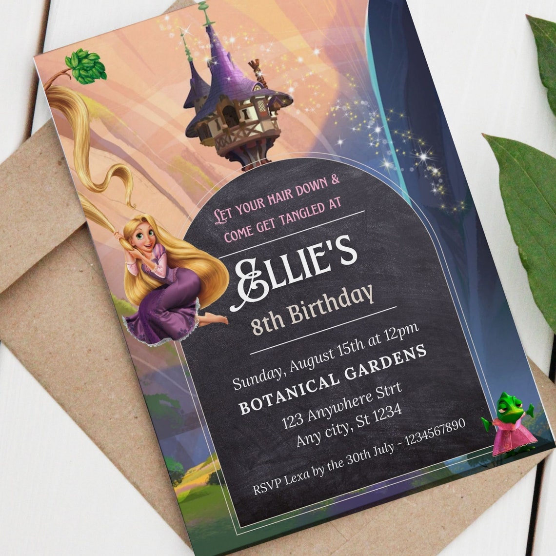 Tangled Digital Birthday Invitation, Rapunzel Lanterns Editable ...