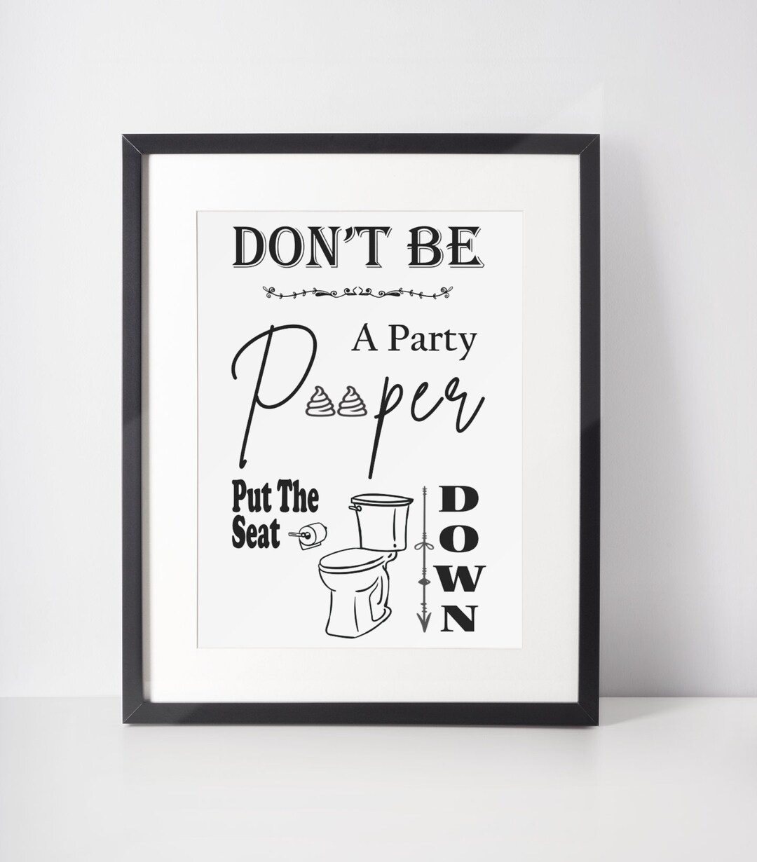 Don't Be A Party Pooper Bathroom Puns, Bathroom Prints, Printable Wall ...