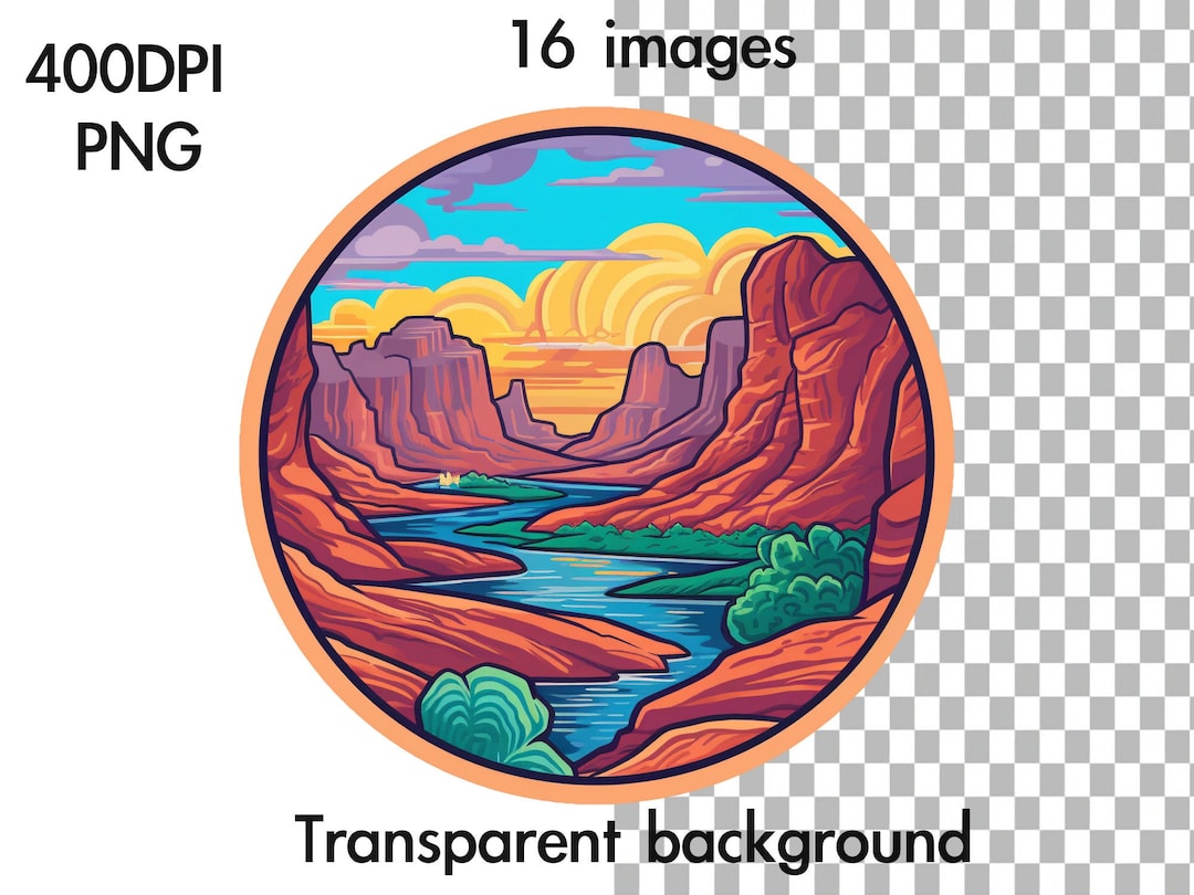 Grand Canyon Inspired Stickers Clipart 400DPI PNG - Etsy