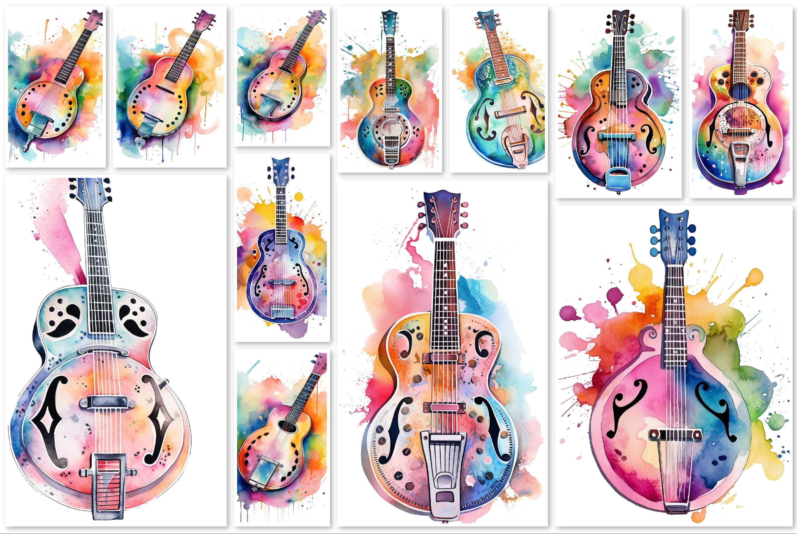 Mega Bundle 120 Watercolor Music Instruments Pngs Clipart - Etsy