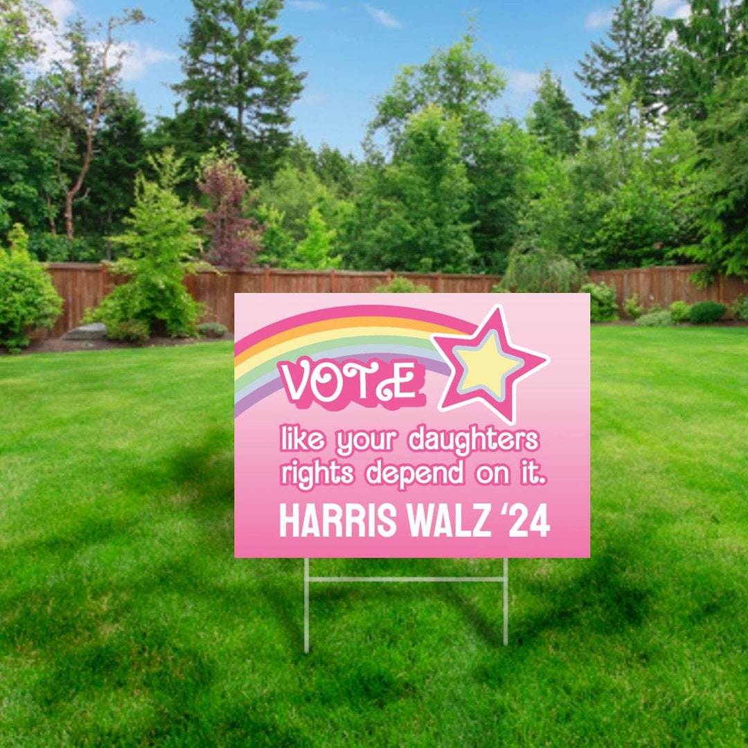 Pink Kamala Harris Yard Sign, Vote Kamala Sign, Daughters Rights ...