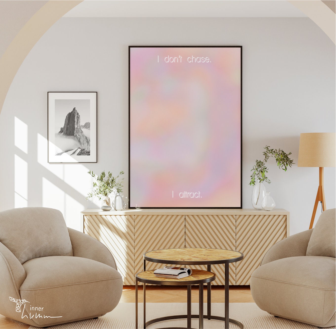 Pastel Pink Manifestation Poster, I Don't Chase I Attract, Digital ...