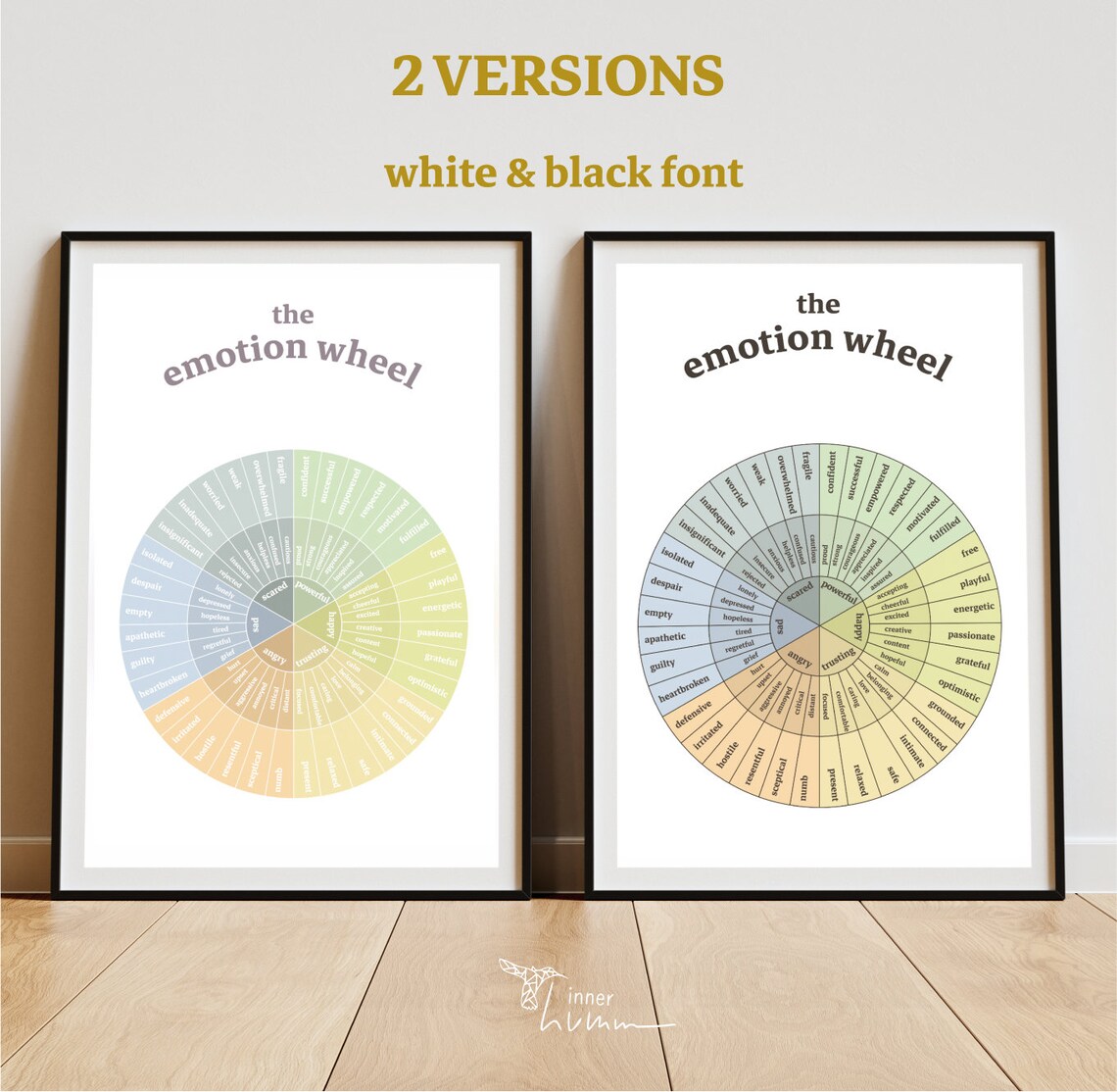 Emotion Wheel Poster Printable, Aesthetic Therapy Office Decor, CBT ...