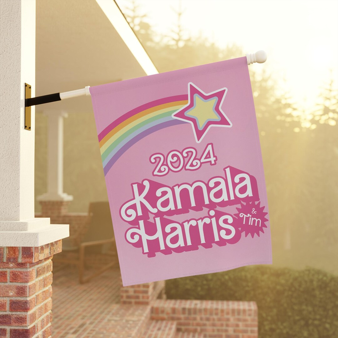 Pink Kamala Harris Banner, Kamala and Tim Flag, Election 2024, Kamala ...