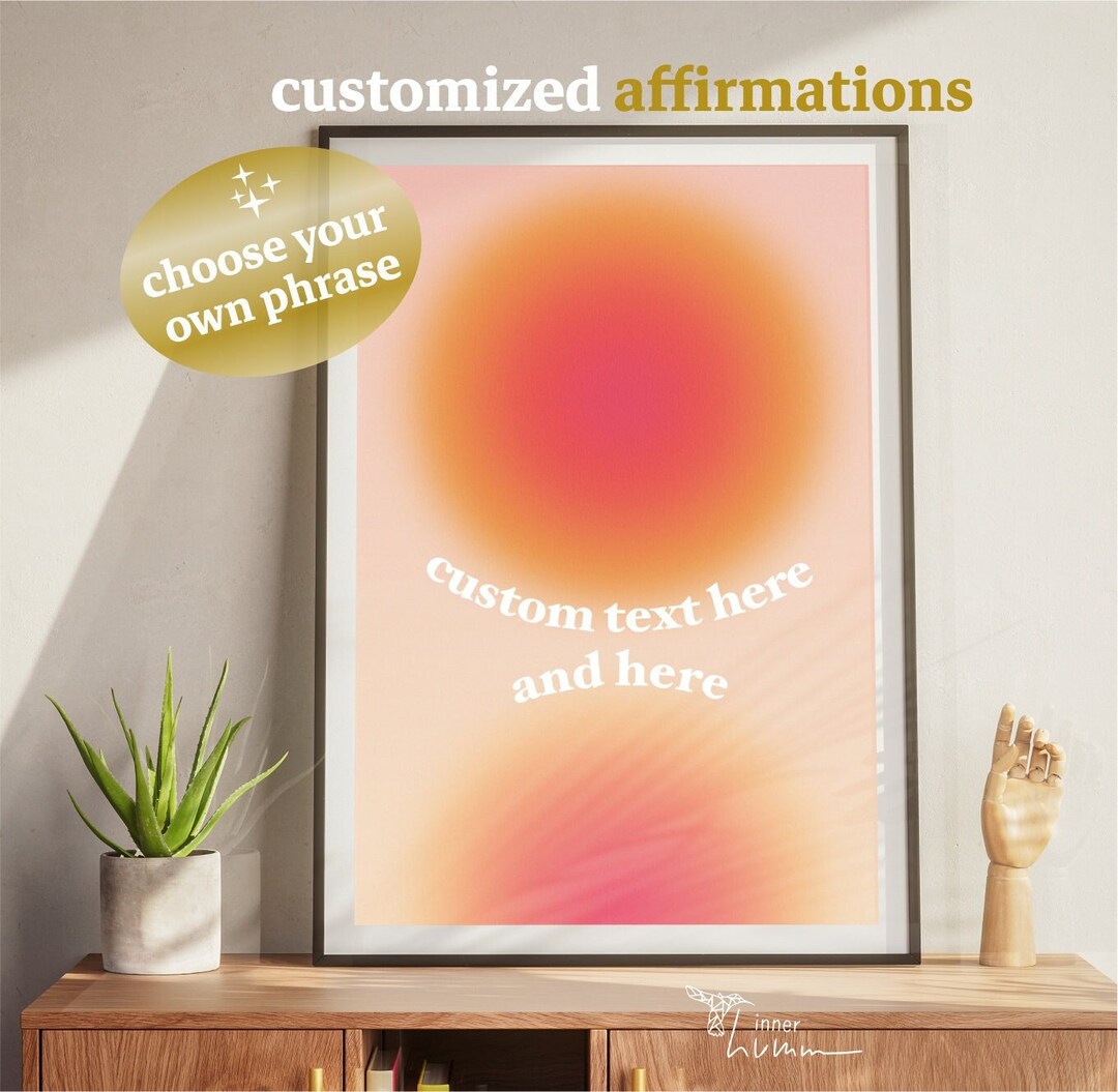 Custom Text Print, Personalized Printable Poster, Custom Affirmation ...