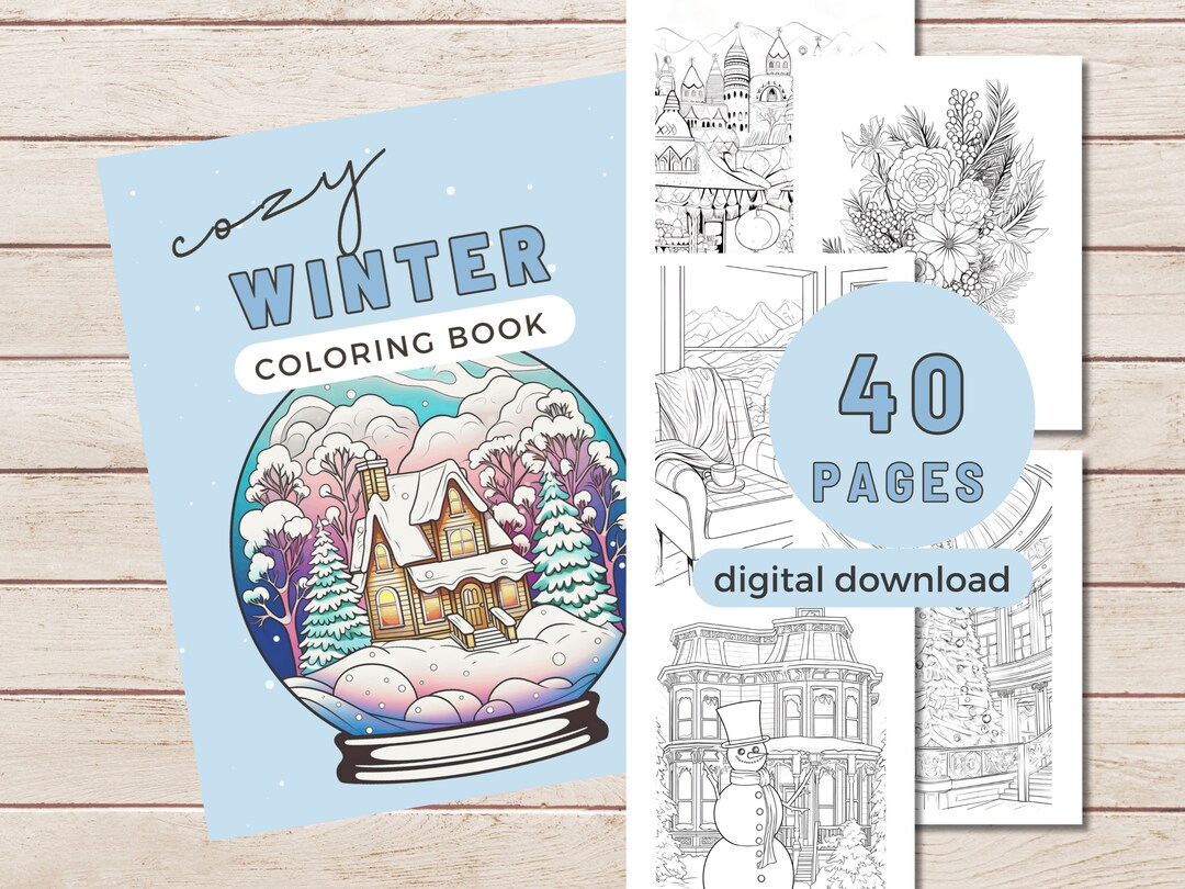 40 Cozy Winter Coloring Pages Winter Coloring Book for - Etsy