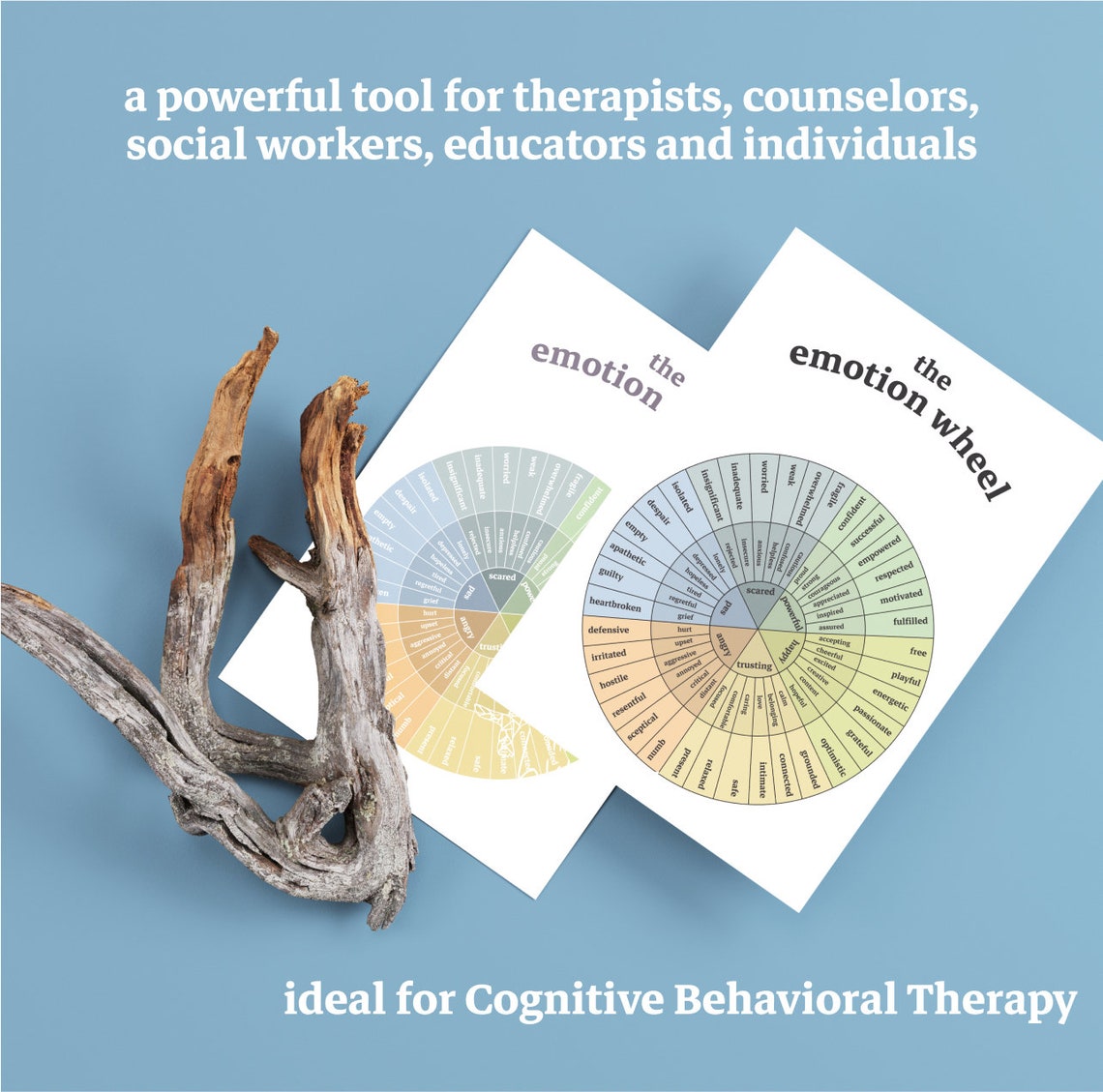 Emotion Wheel Poster Printable, Aesthetic Therapy Office Decor, CBT ...
