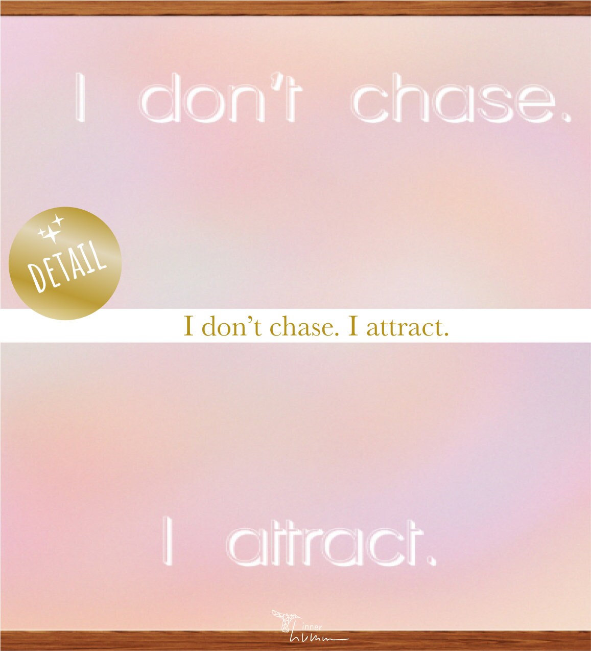 Pastel Pink Manifestation Poster, I Don't Chase I Attract, Digital ...