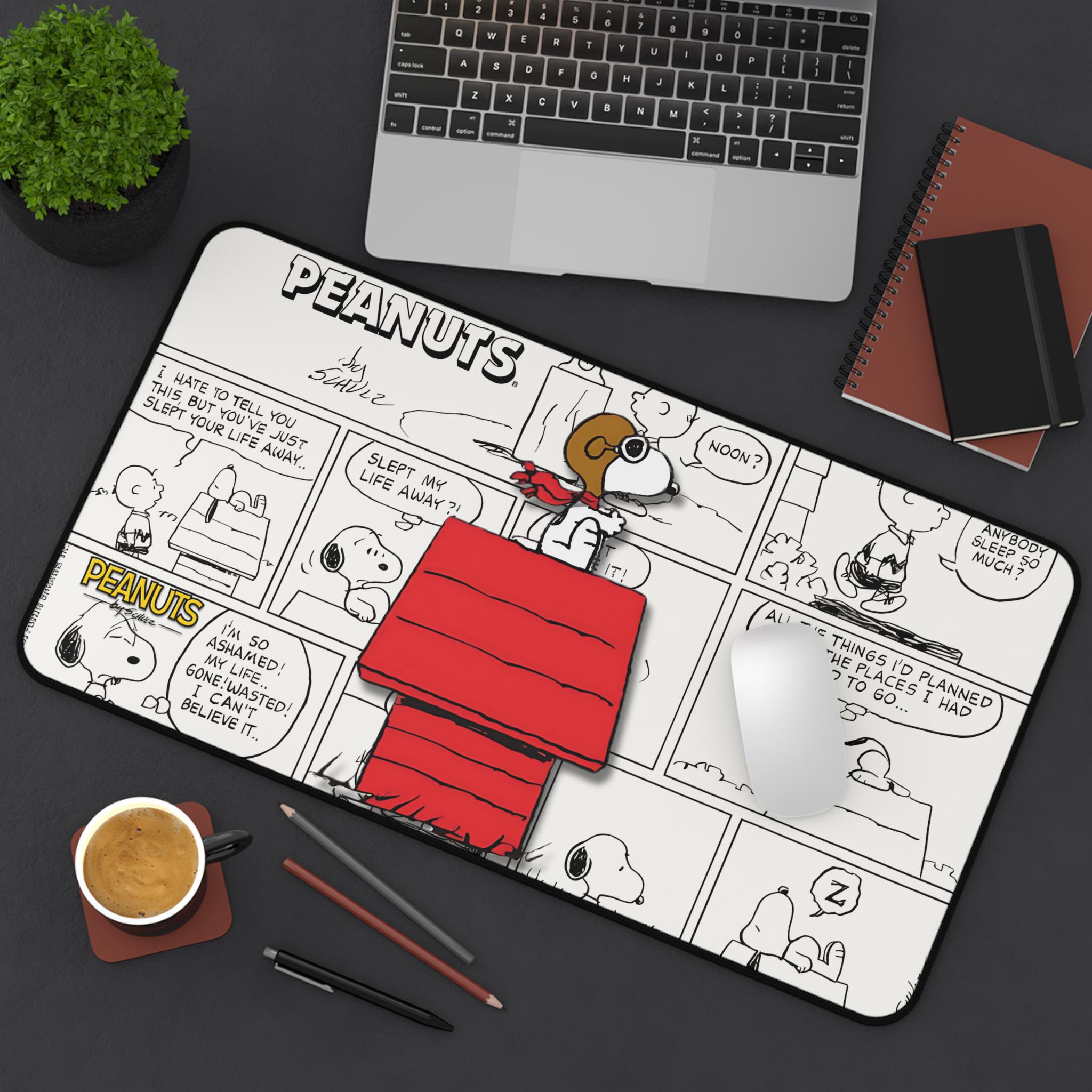 Peanuts Snoopy Desk Mat, Cute Cartoon Mouse Pad, Office Decor, Gift for ...