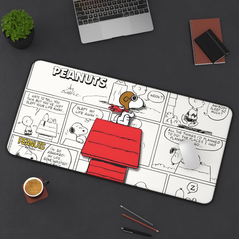 Peanuts Snoopy Desk Mat, Cute Cartoon Mouse Pad, Office Decor, Gift for ...