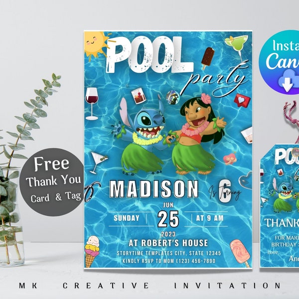 Stitch Pool Birthday - Etsy