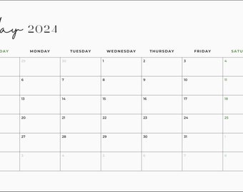 Printable Minimalist 2024 Calendar - Etsy