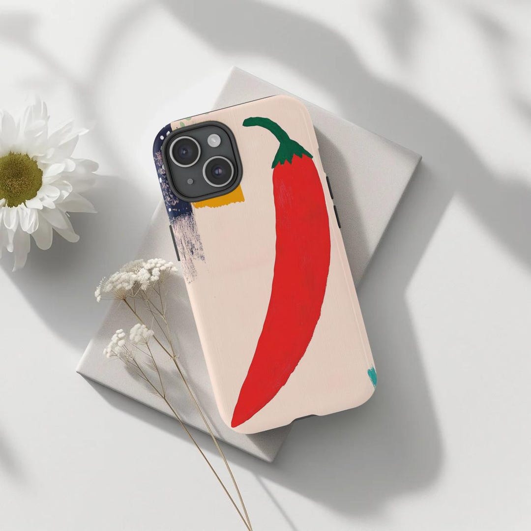 Modern Minimalist Red Chili Pepper iPhone Protective Phone Case Gift - Etsy