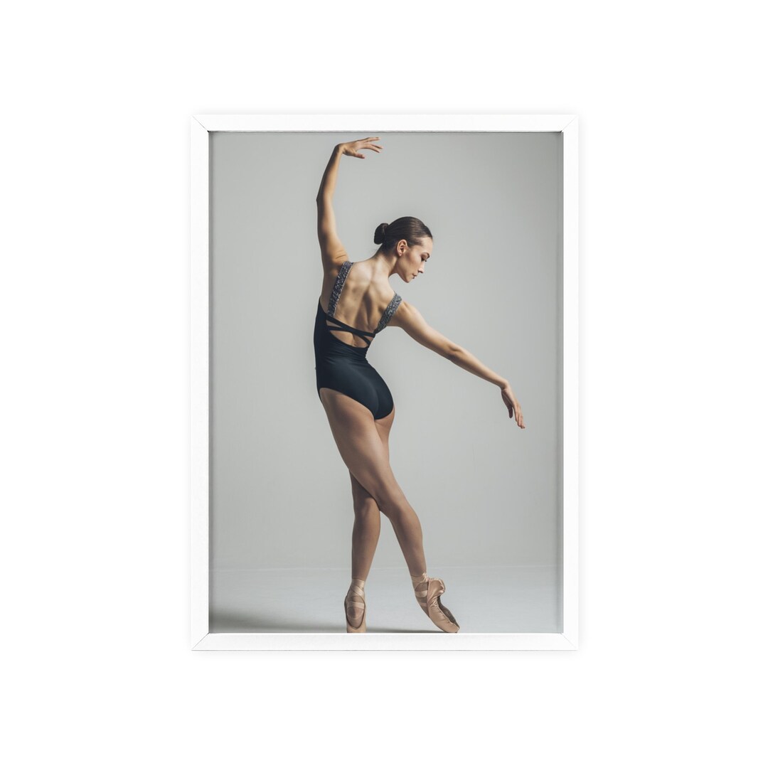 Ballet Dancer Poster, Elegant Pointe Shoes Art, Ballerina in Motion ...