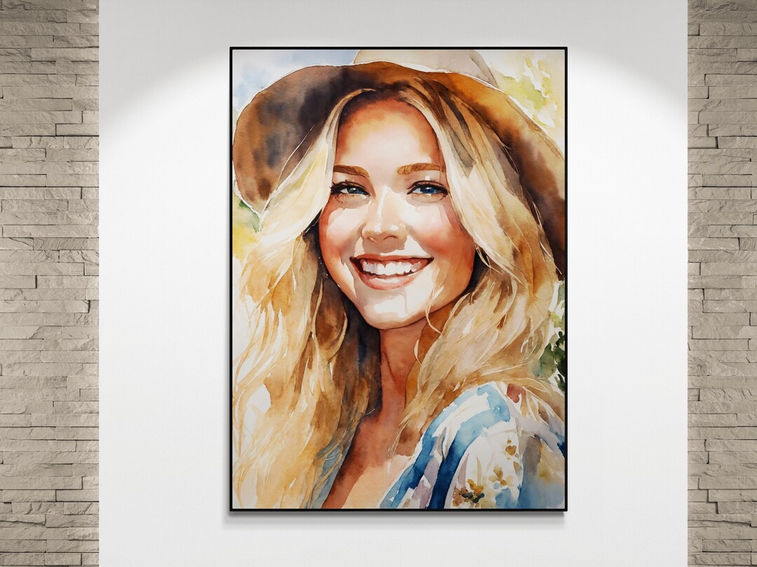 Sunny Disposition Radiant Watercolor Portrait Art Print - Etsy