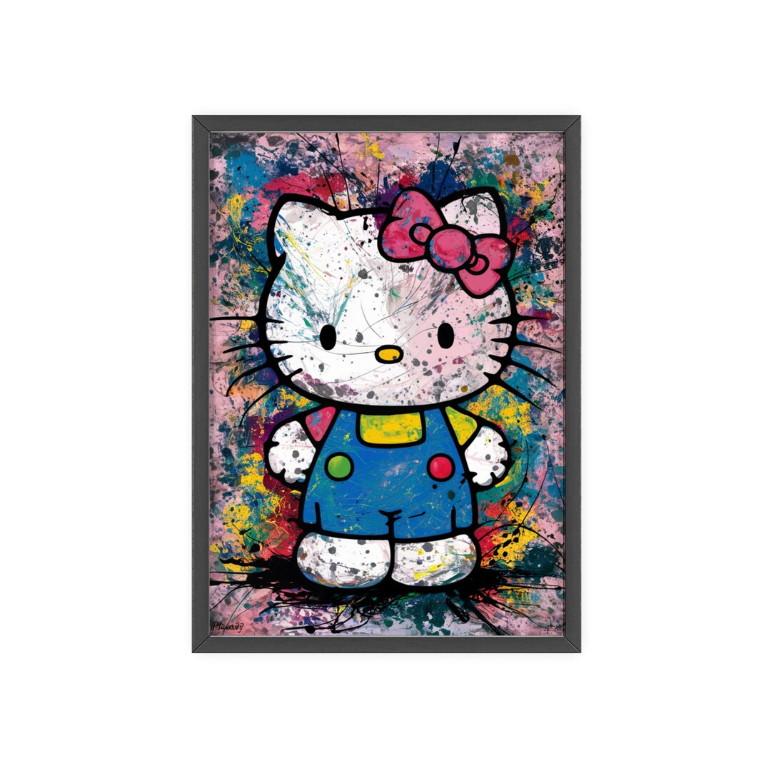 Hello Kitty Abstract Art Print Colorful Splatter Paint Hello Kitty ...